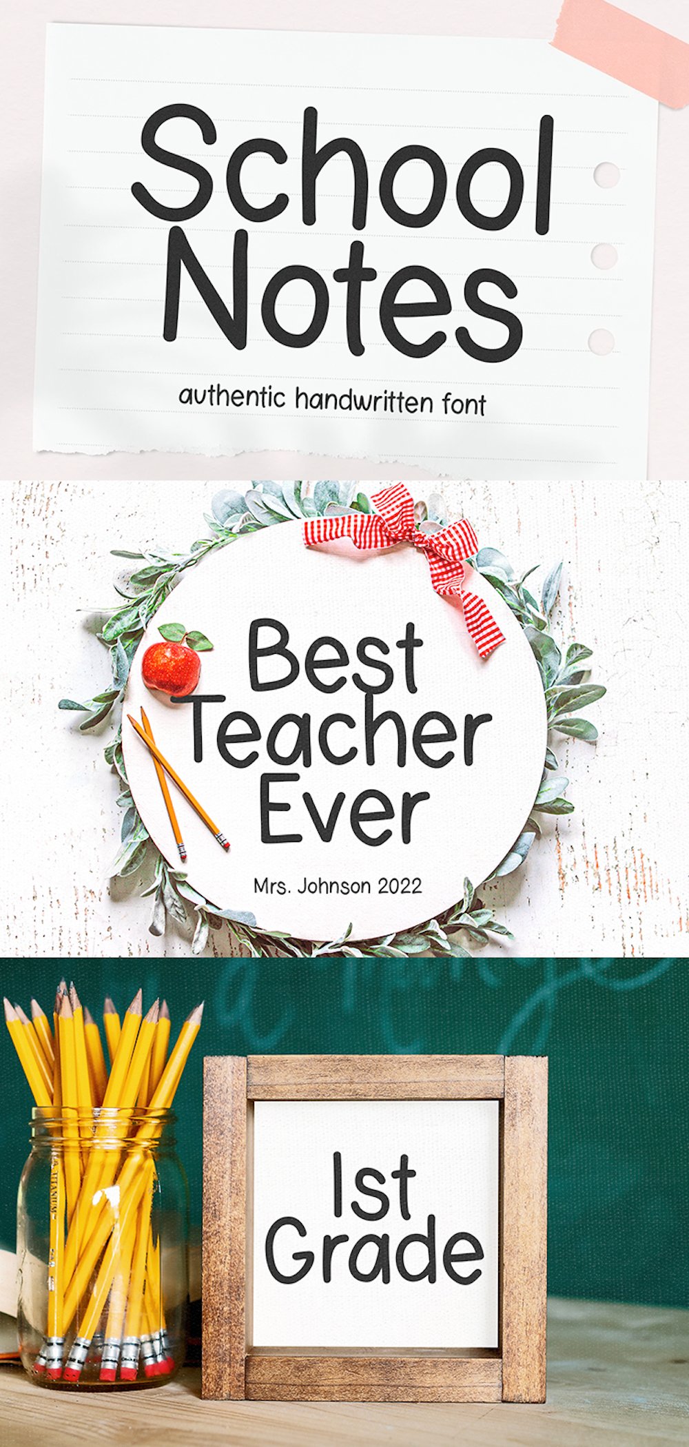 School Notes - Handwriting Style Font