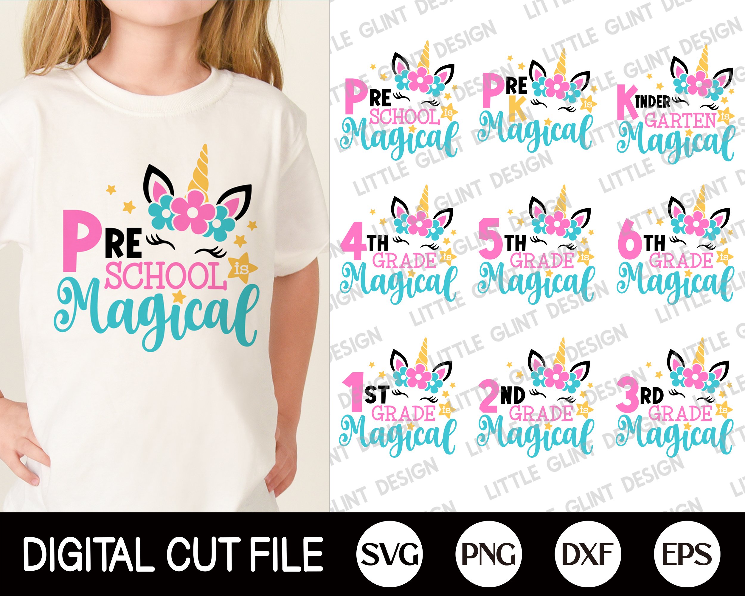 Back to School SVG Bundle, School is Magical, Unicorn SVG