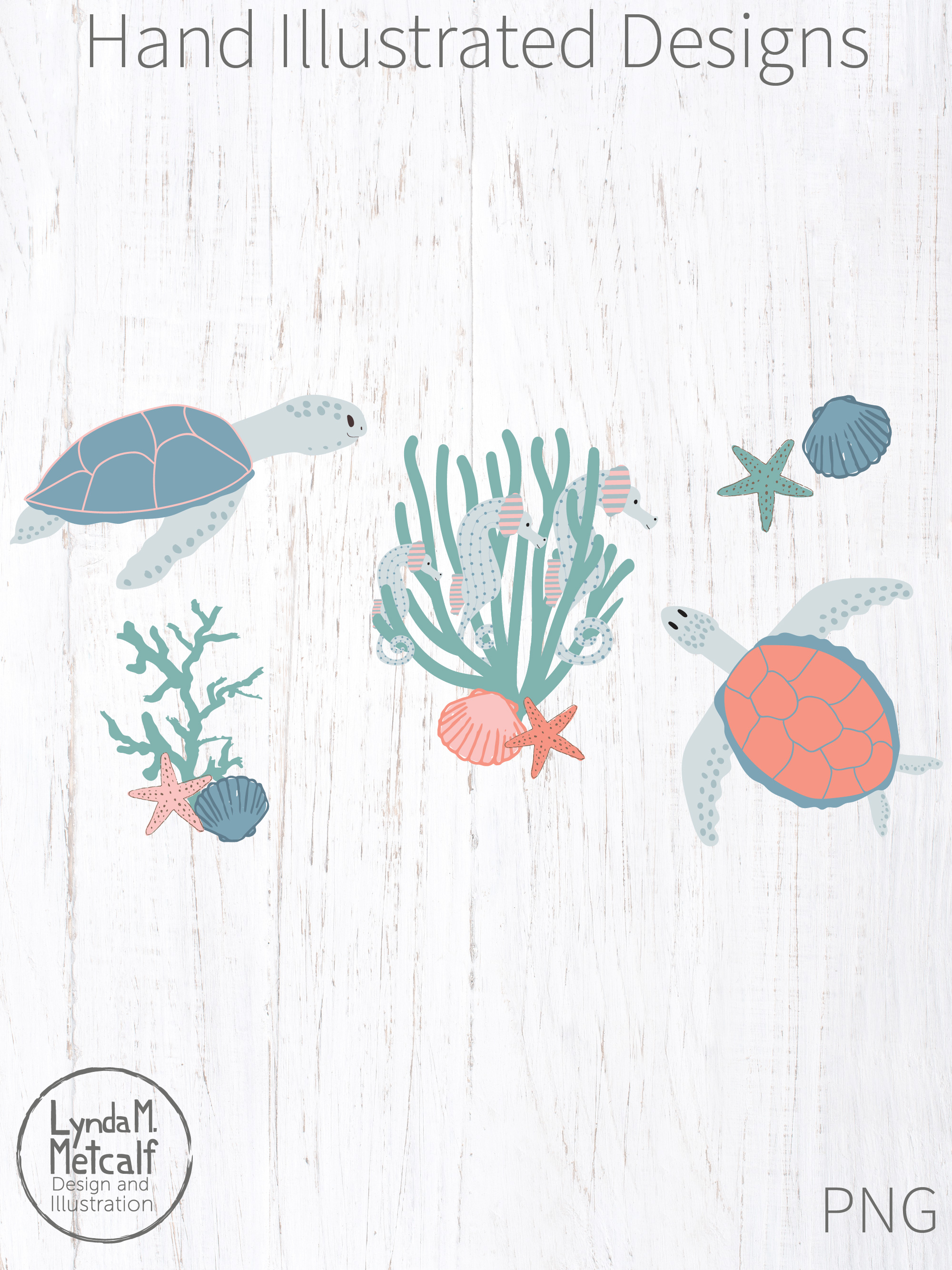 Ocean Animals for Libbey Glass Can, Sea Life Png Can Wrap