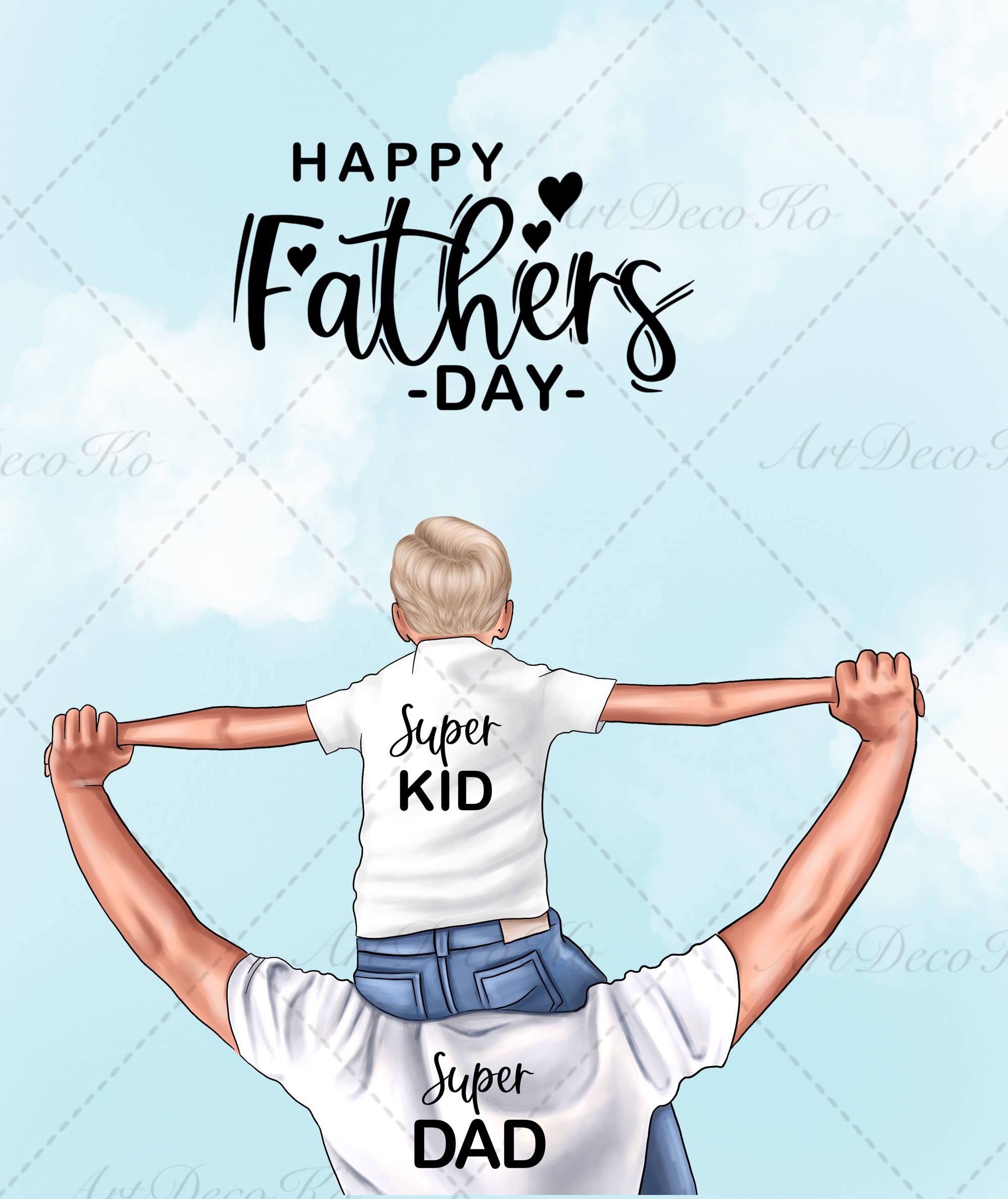 Happy father's day clipart, Dad and son