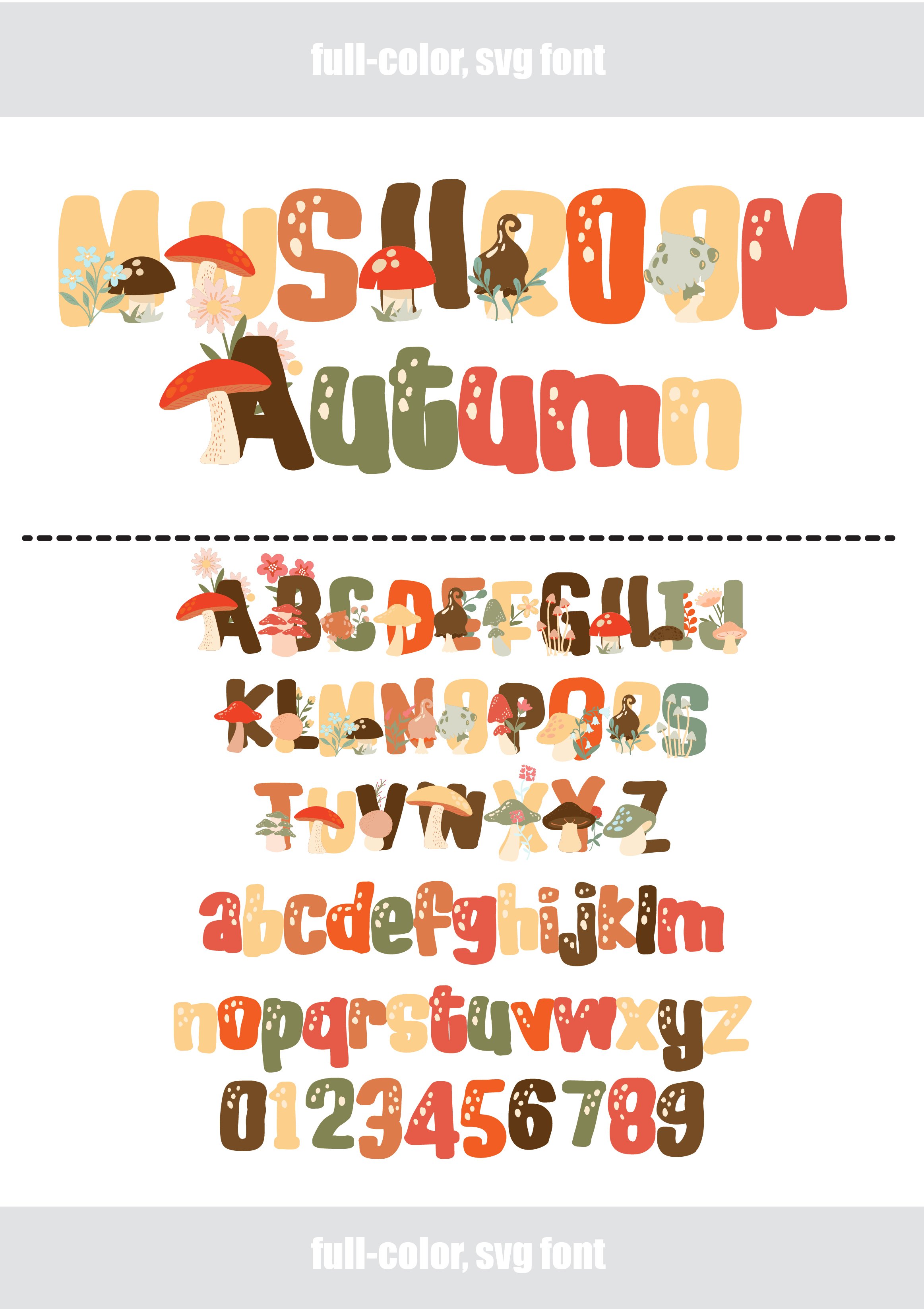 Full Color SVG Font great for autumn