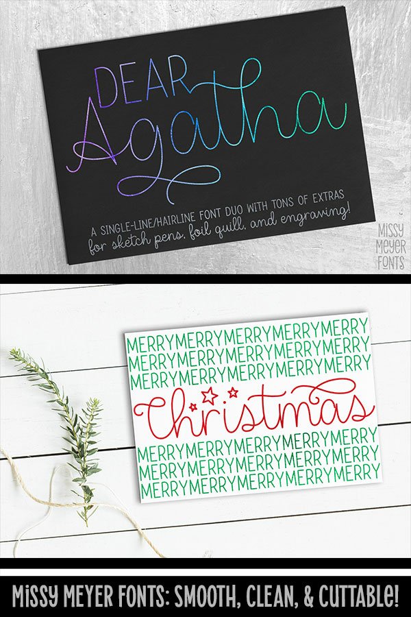 Dear Agatha - a single-line hairline pen & quill (305023)