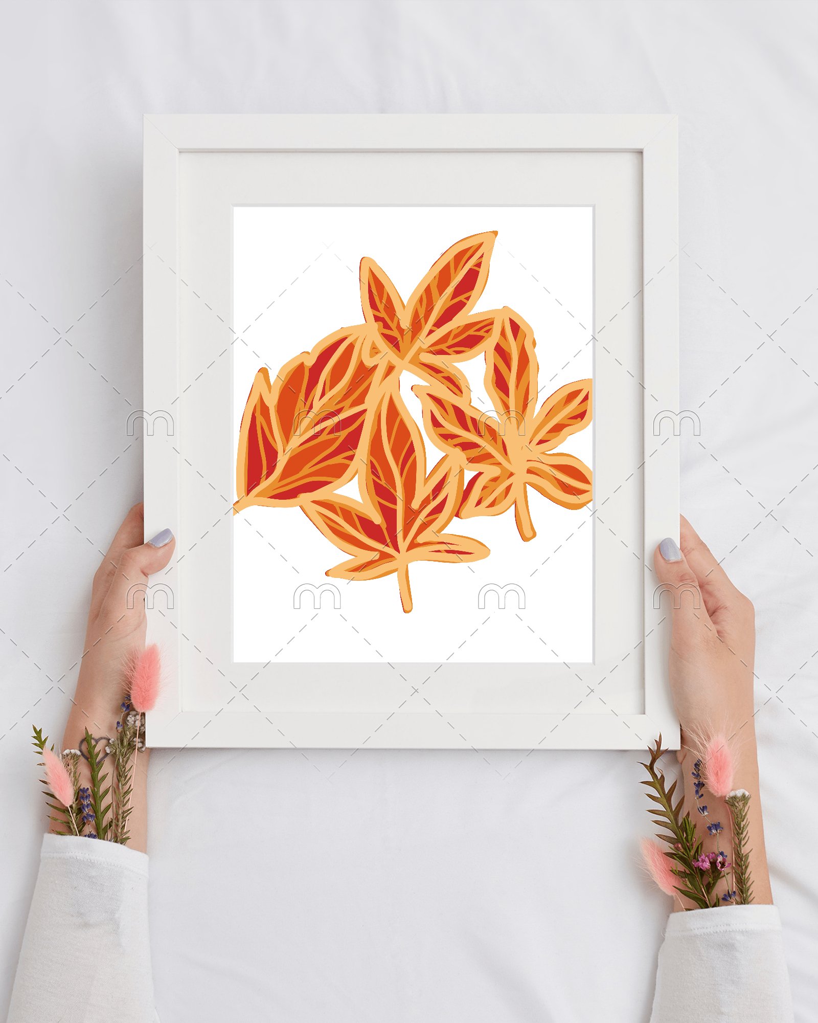 3d layered Fall SVG composition of autumn leaves