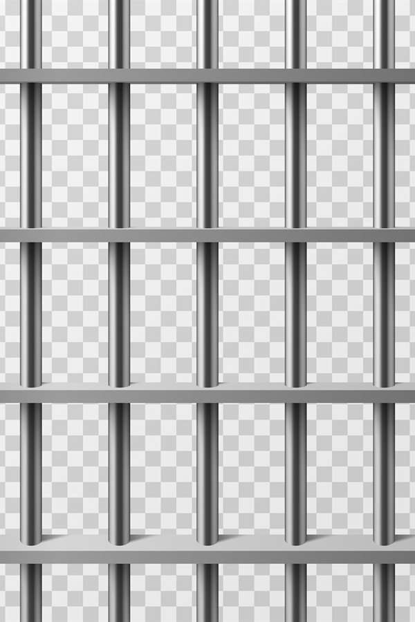 Jail cell bars isolated. Prison vector background