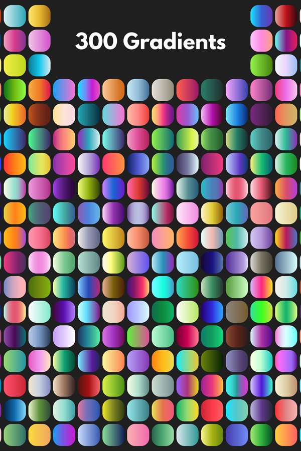 Vibrant modern gradient swatches vector set