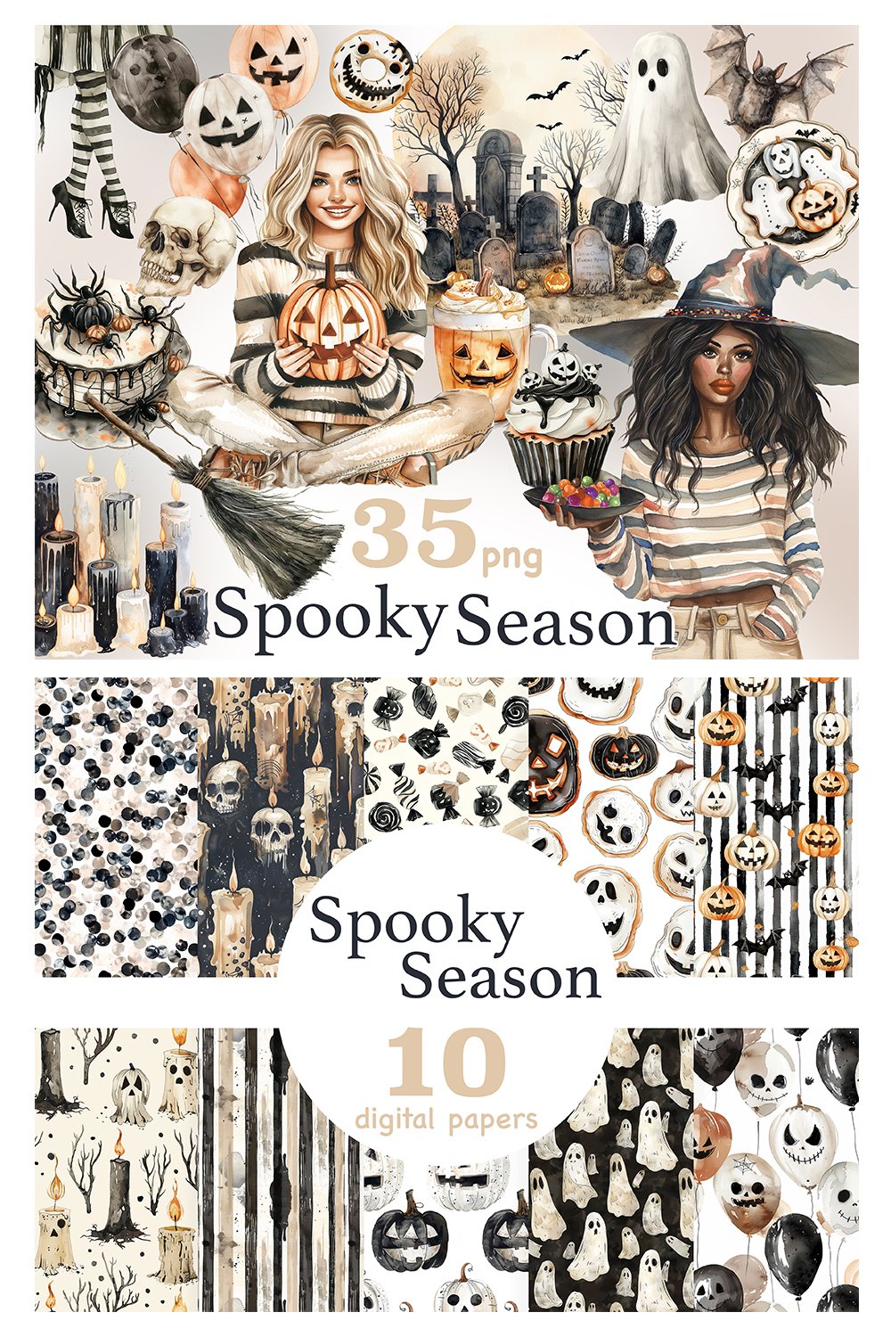 Spooky Season Pattern | Halloween Digital Paper