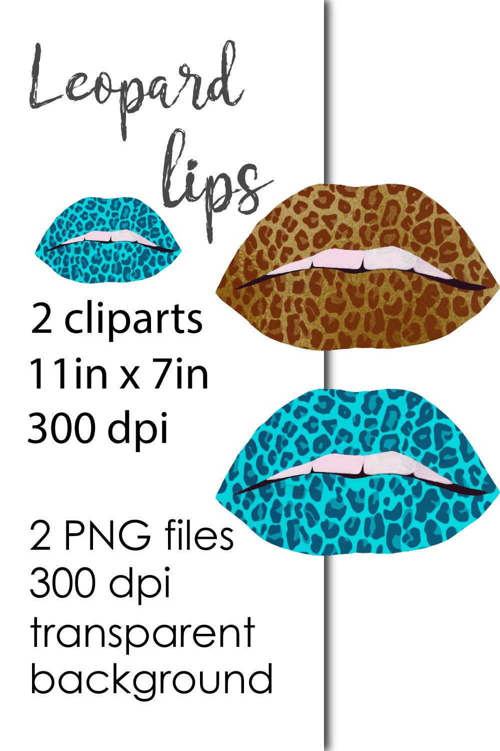 Leopard Lips sublimation ready to print 2 PNG files