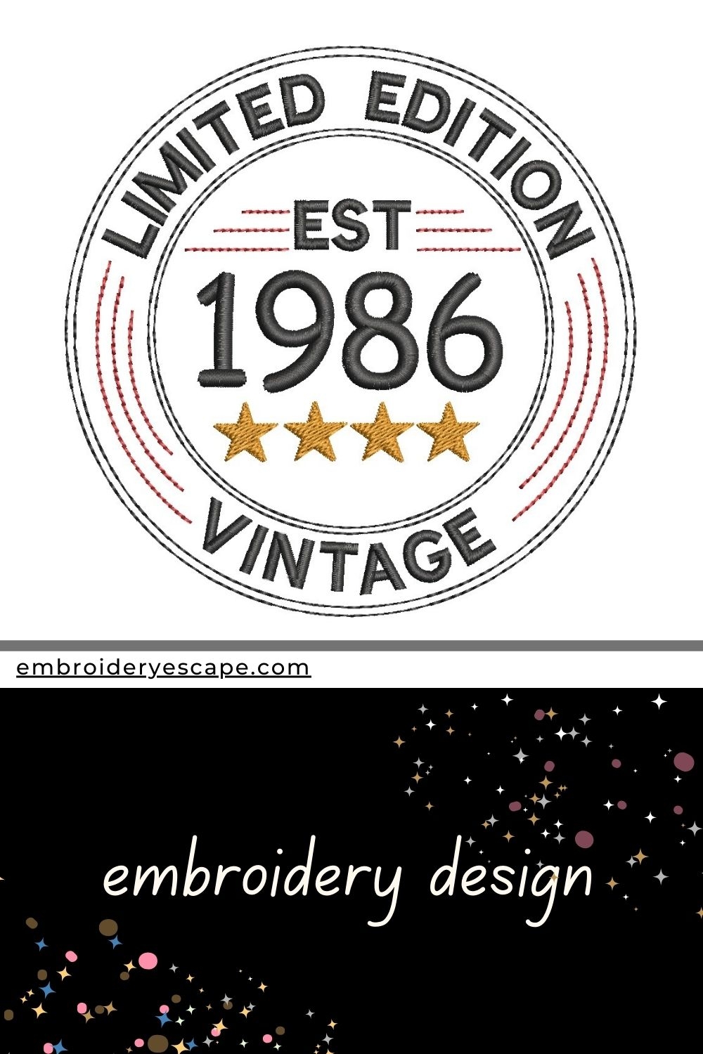 Born in 1985 limited edition embroidery design | 3 sizes
