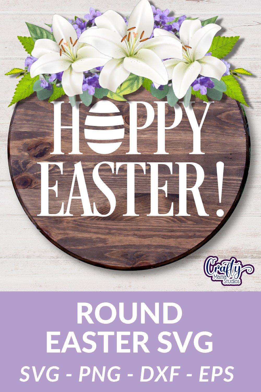Hoppy Easter Svg | Easter Round Sign | Easter Door Sign