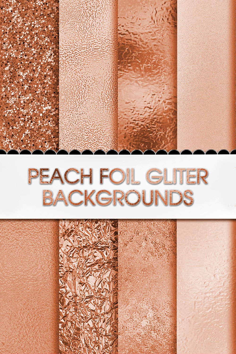 Peach Foil Glitter Seamless Digital Paper, Peach Digital