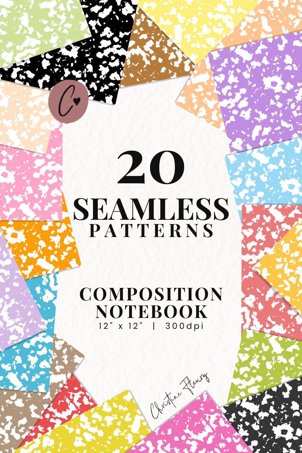 Seamless Composition Notebook Digital Paper | School PNG