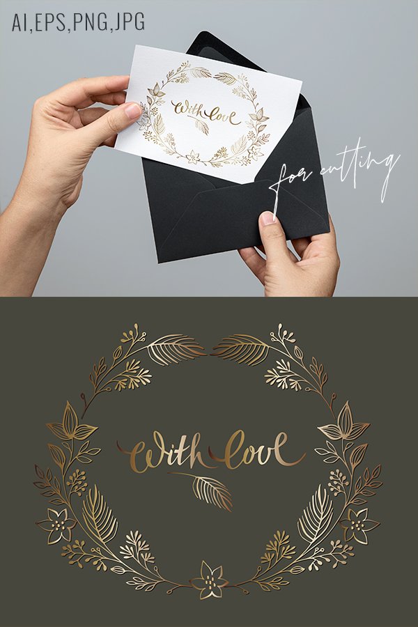 Simple gold floral frames