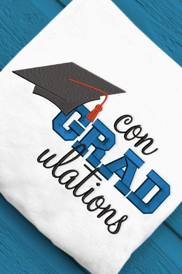 Con-GRAD-ulations Graduation Embroidery Design