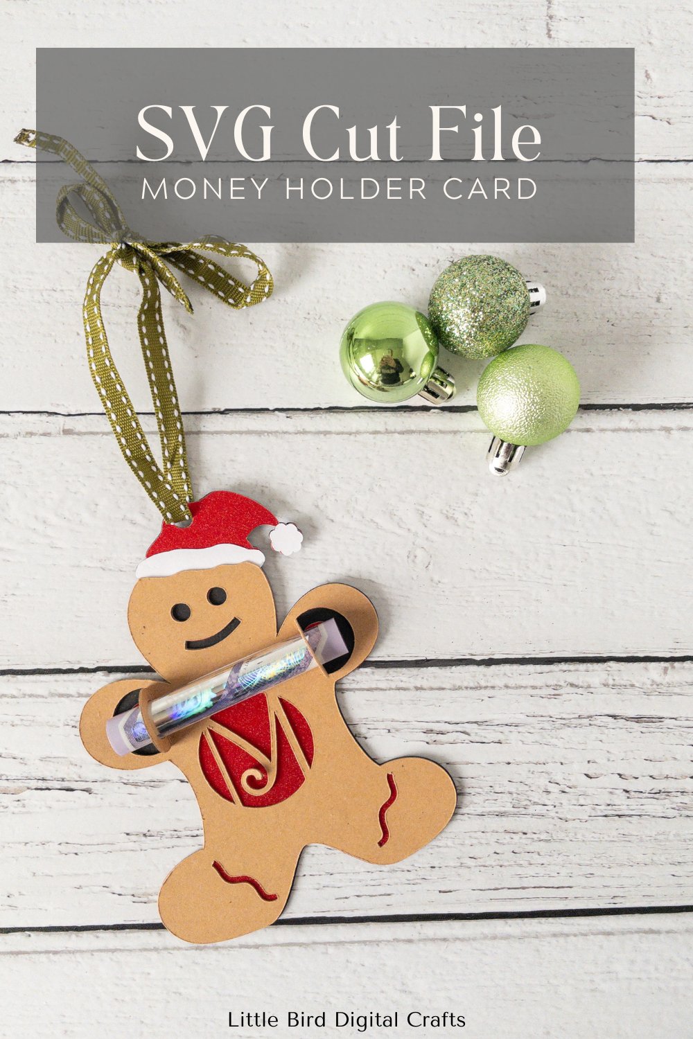 Gingerbread Man Christmas Money Holder Card SVG