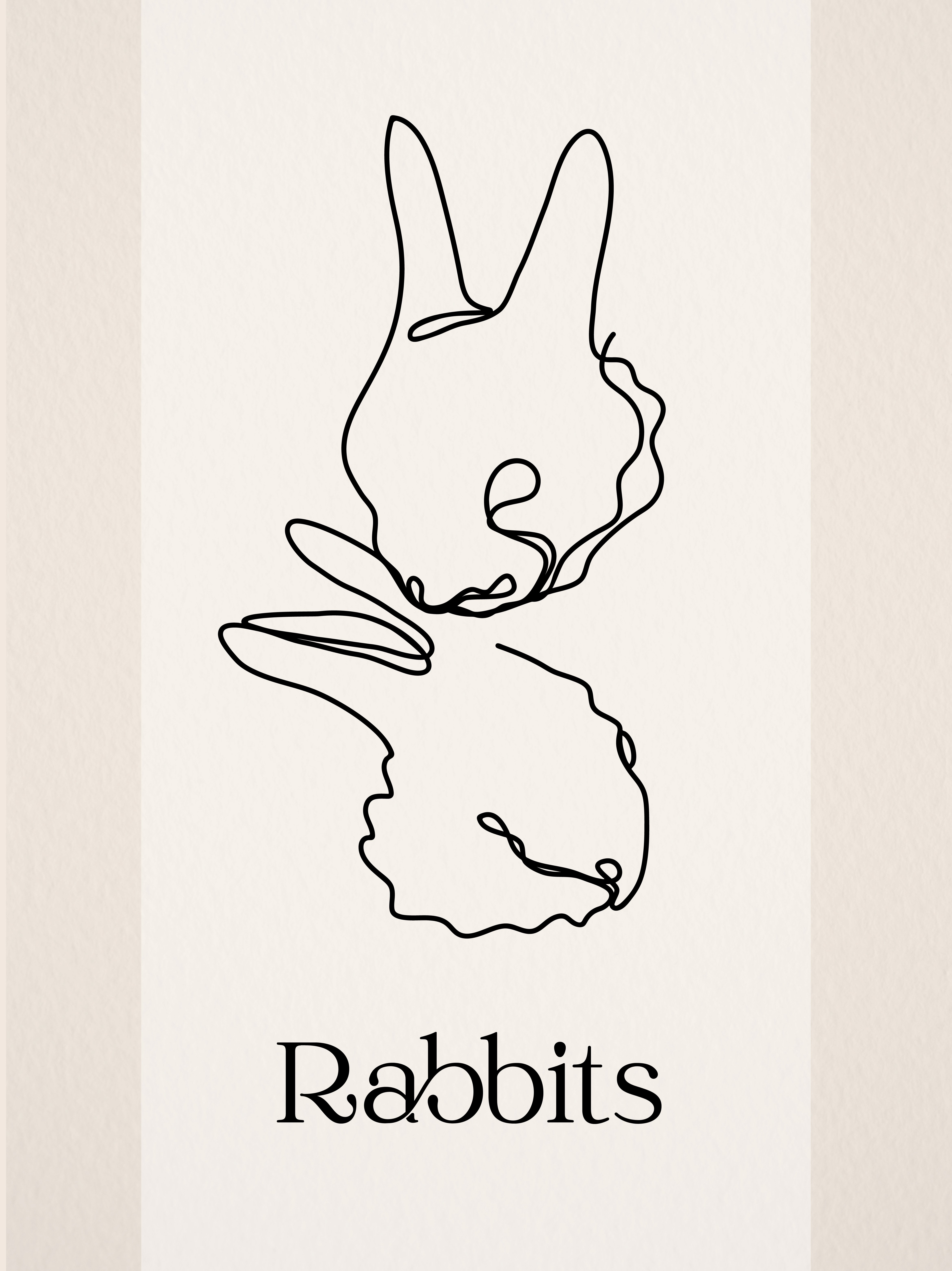 Bunny single line illustration (1222933)