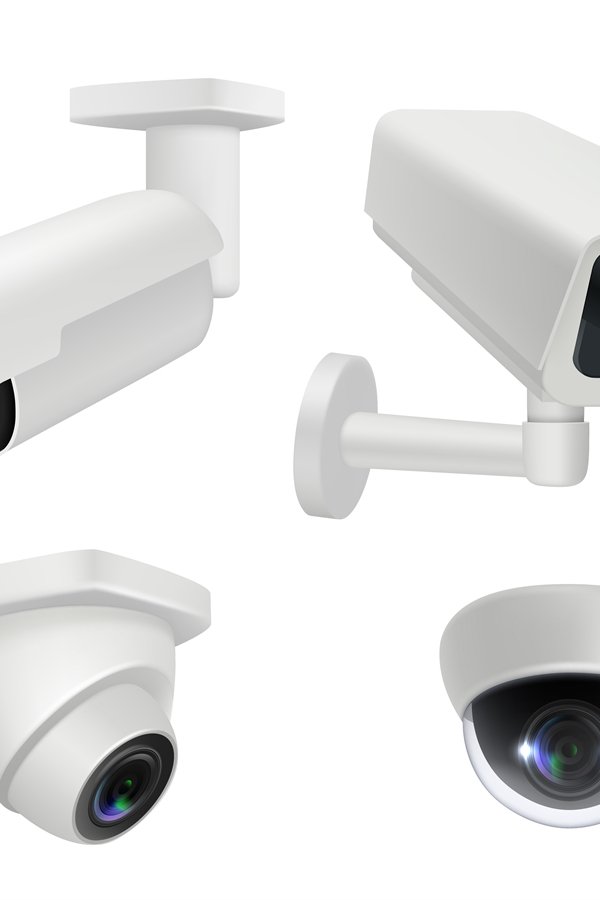 Security camera. Realistic cctv home wireless electronic ins