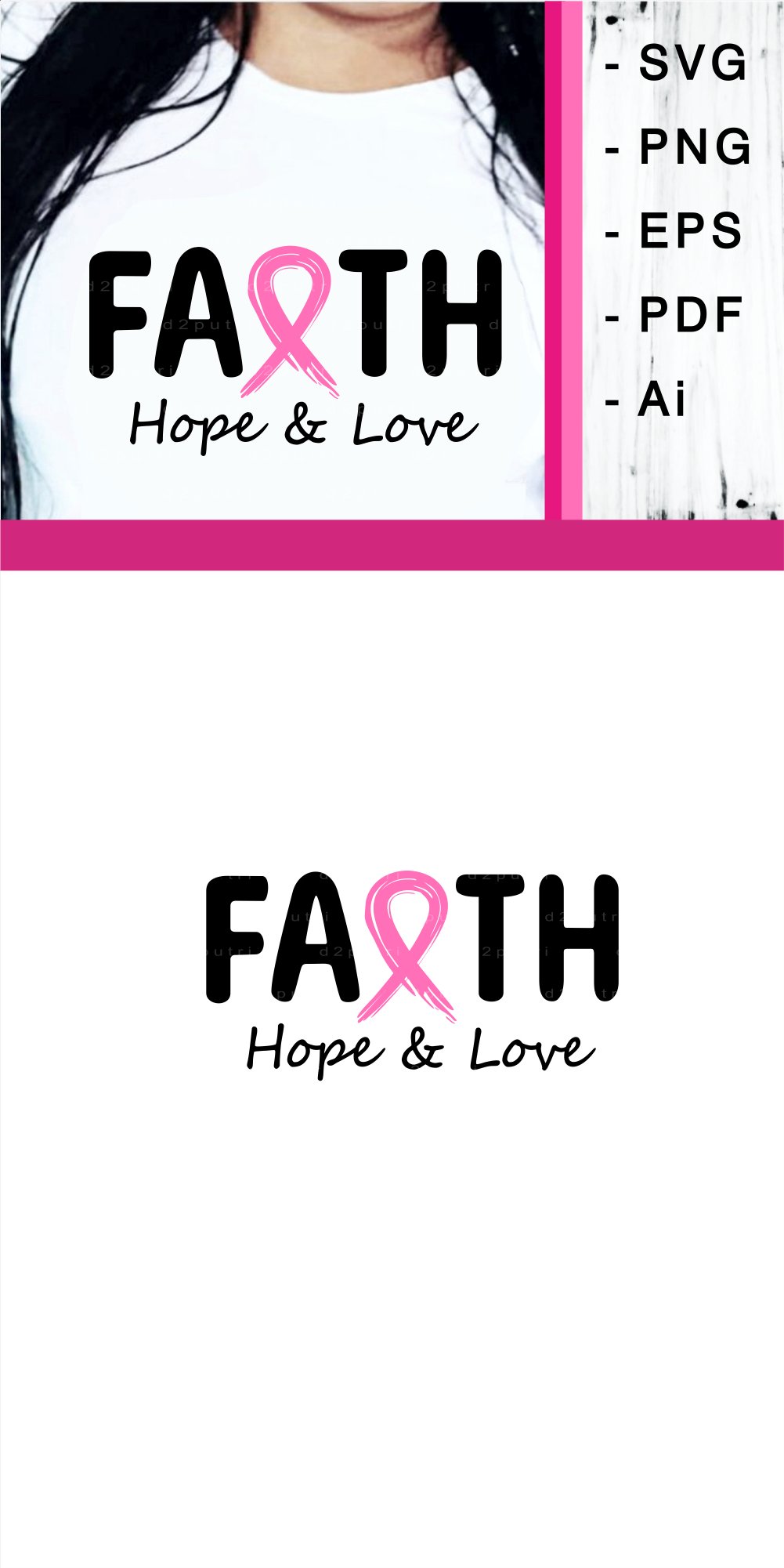 Breast Cancer SVG | Faith Hope Love SVG