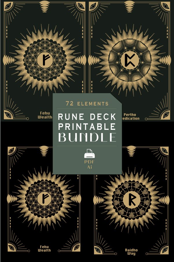 Ancient Scandinavian rune deck BUNDLE