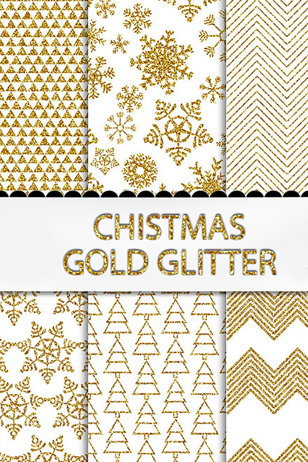 Gold White Glitter Digital Papers, Textures, Paper Pack