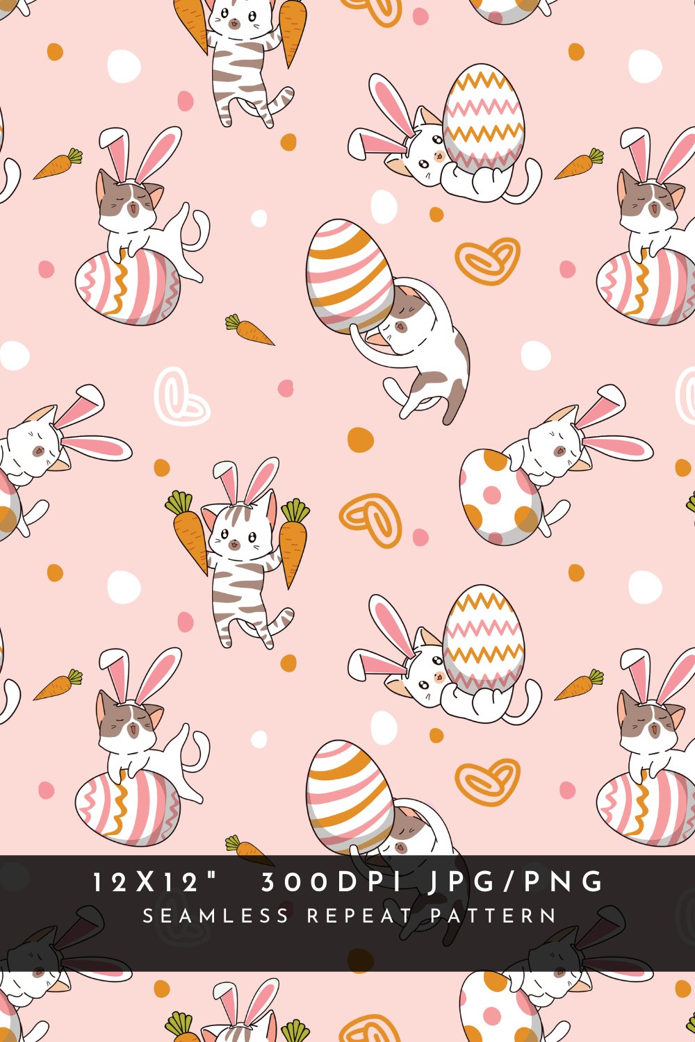 Easter Bunny Seamless Pattern Digital Paper (2413998)