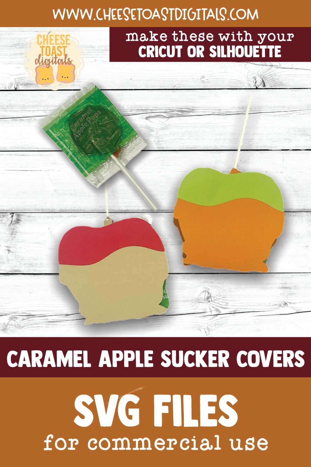 Caramel Apple Sucker Cover SVG | Fall Lollipop Holder