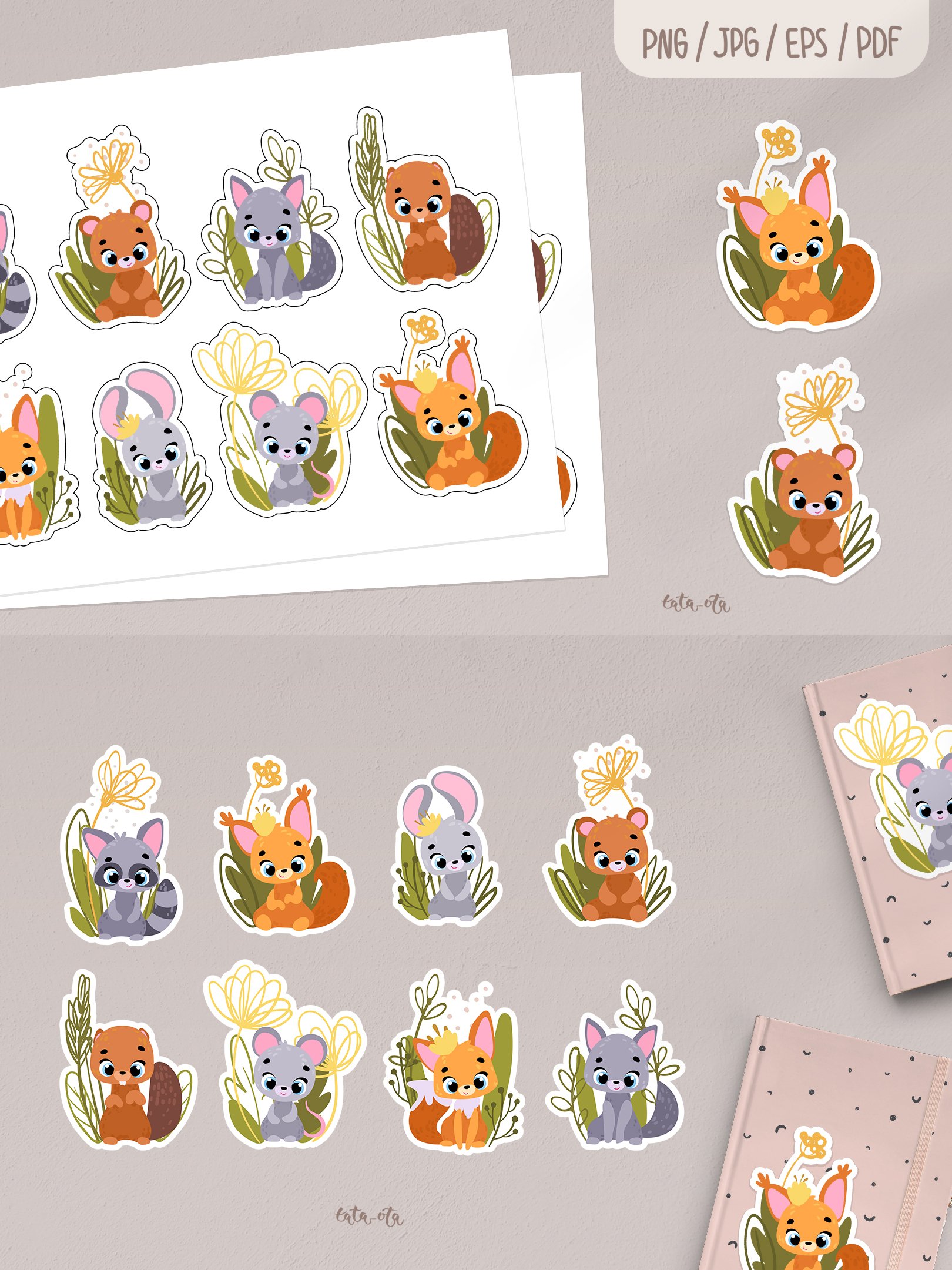 Forest animal. Printable Stickers for Cricut