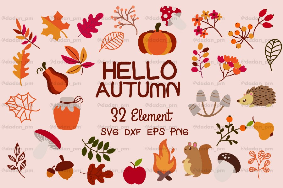 Autumn Element Svg Dxf Eps Png