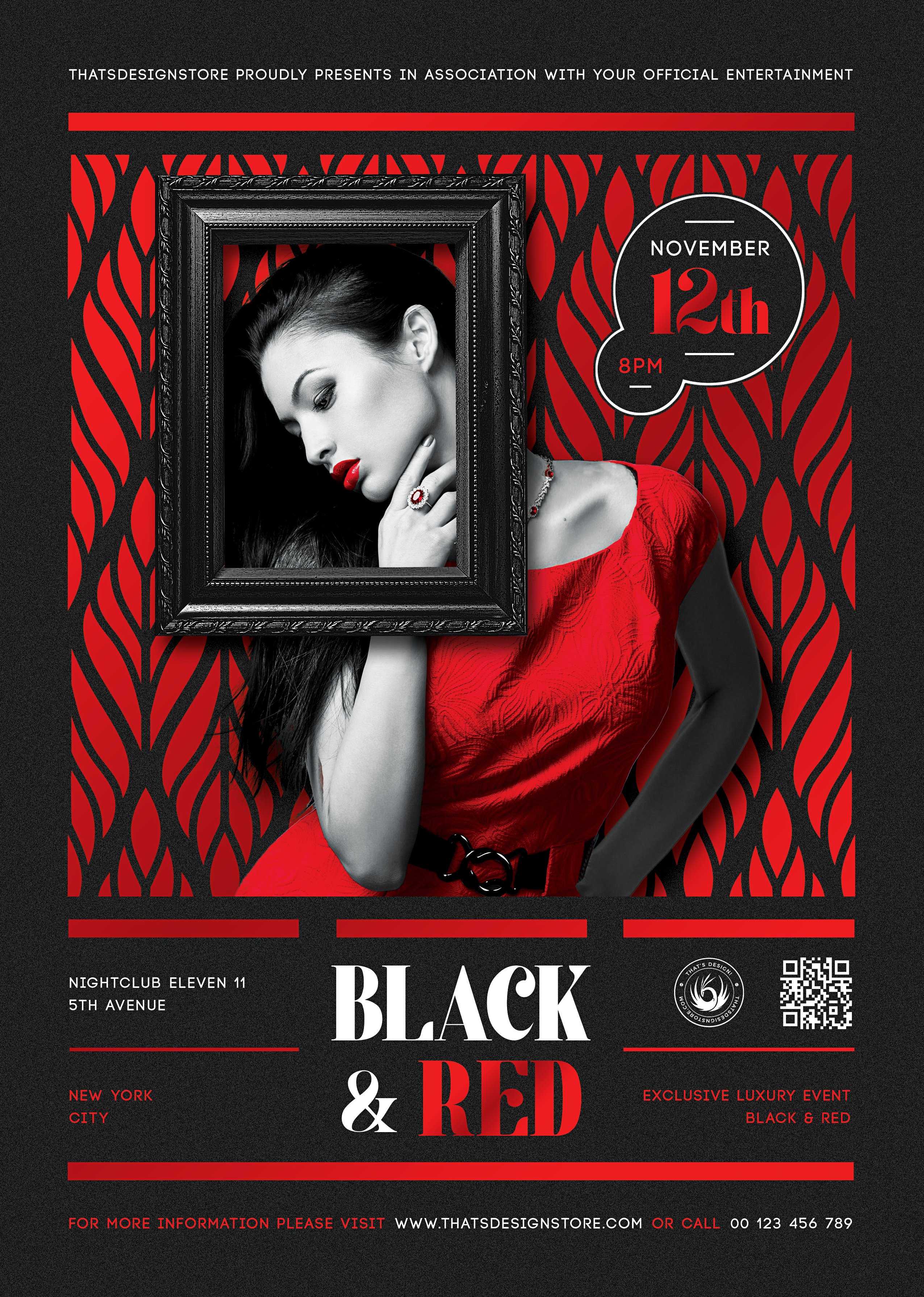 Black and Red Flyer Template V6