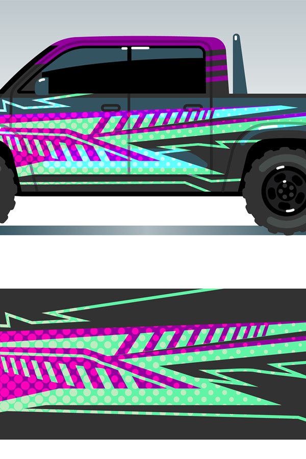 Racing car decals. Sport vehicle vinyl stickers vector set