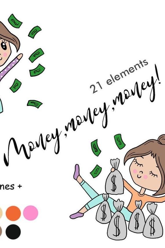 Functional Girls MONEY MONEY MONEY Cute Girl Sticker - PNG