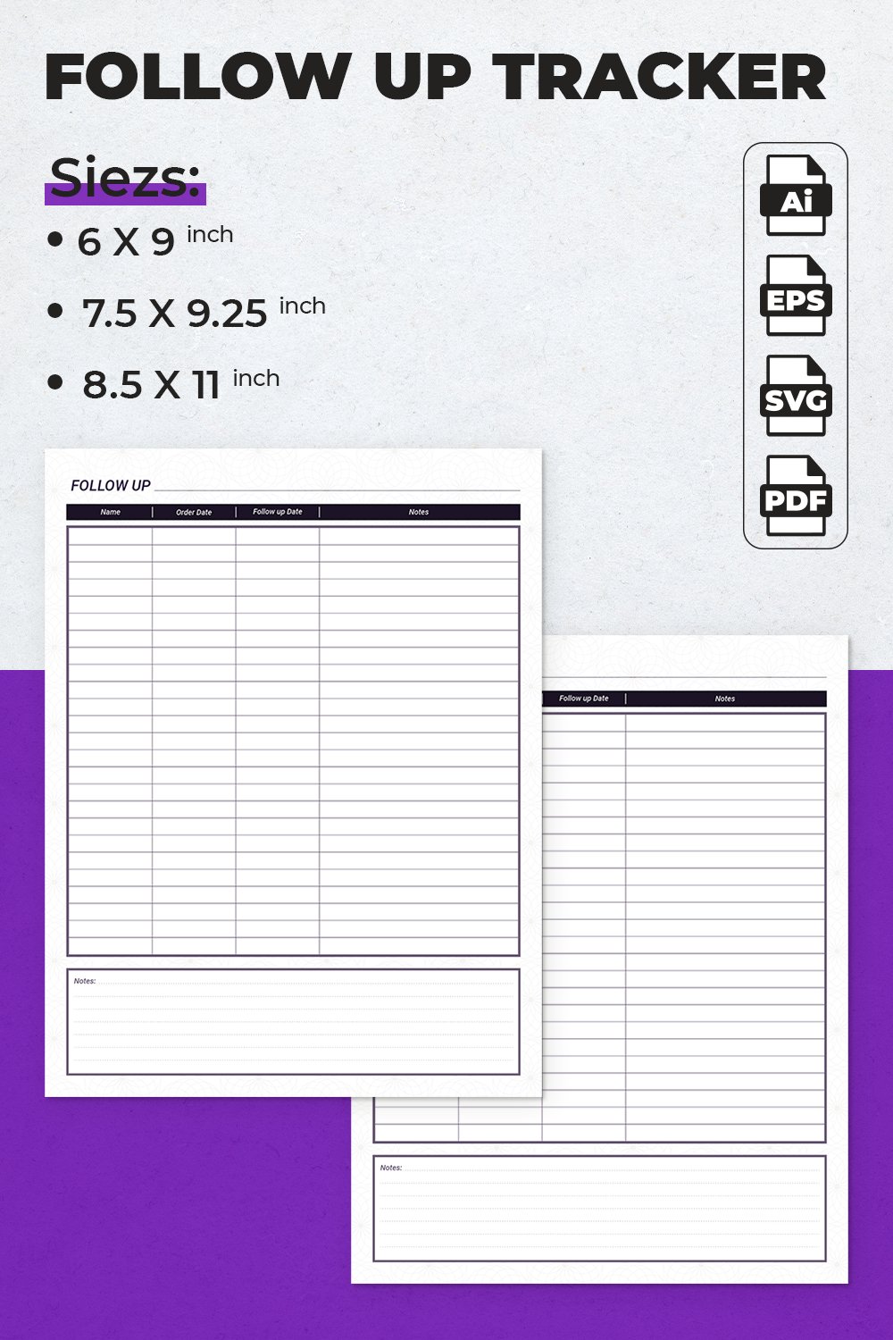 Follow Up Tracker | Planner Template
