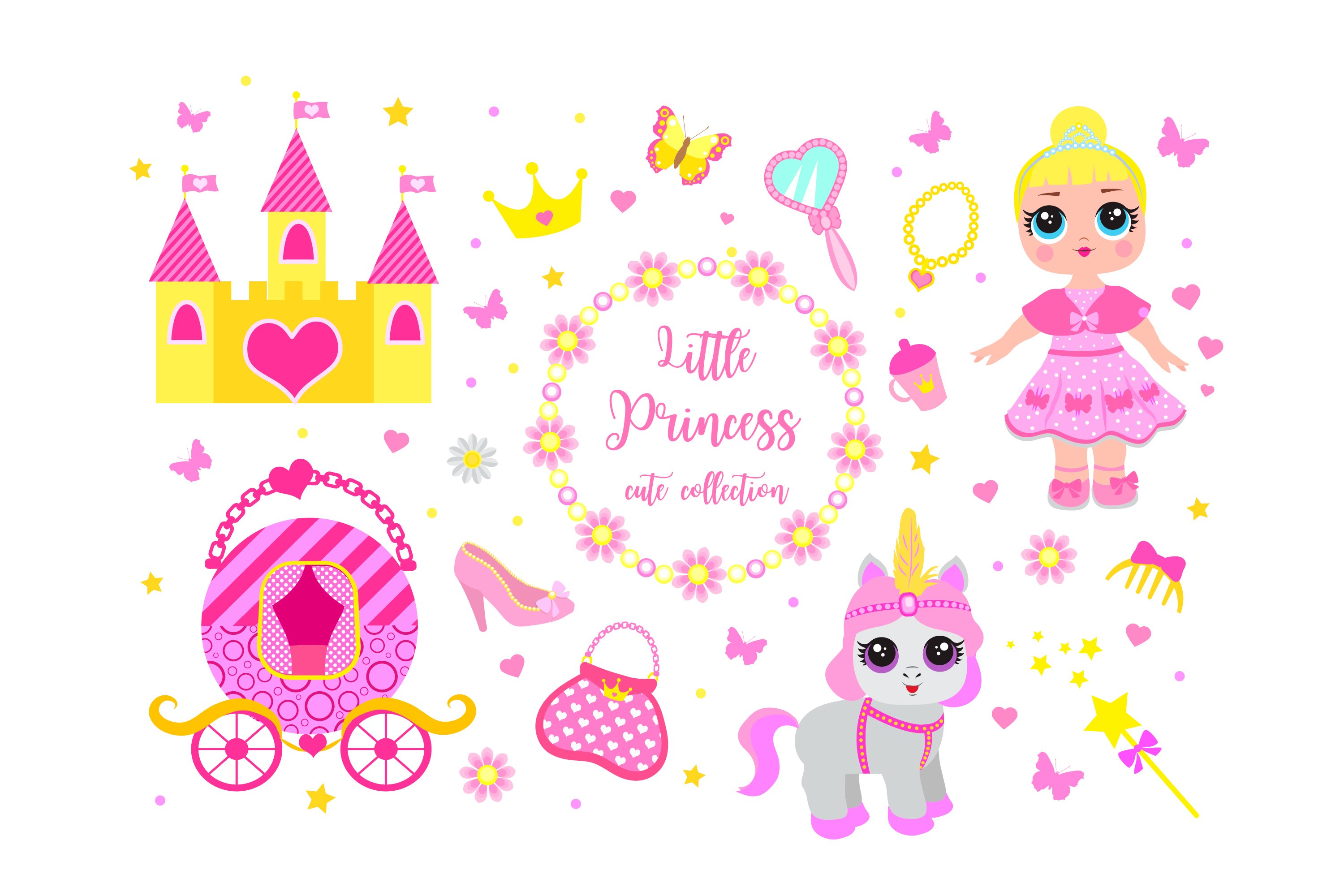Set of cute little princess