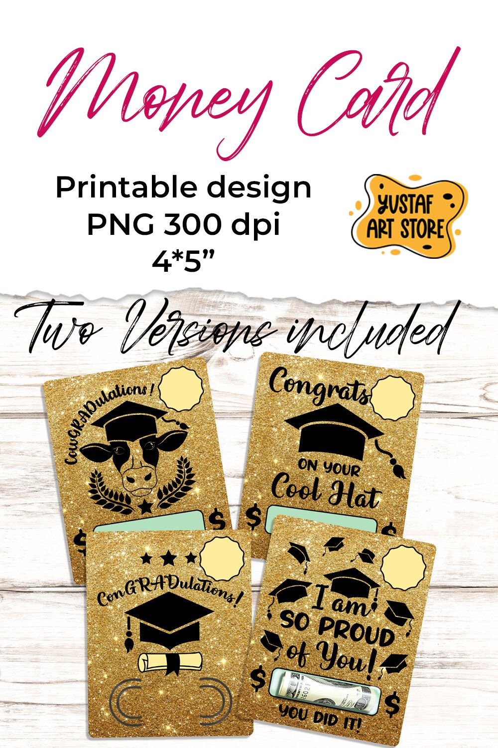 Graduation Money Card printable design.Money card holder PNG