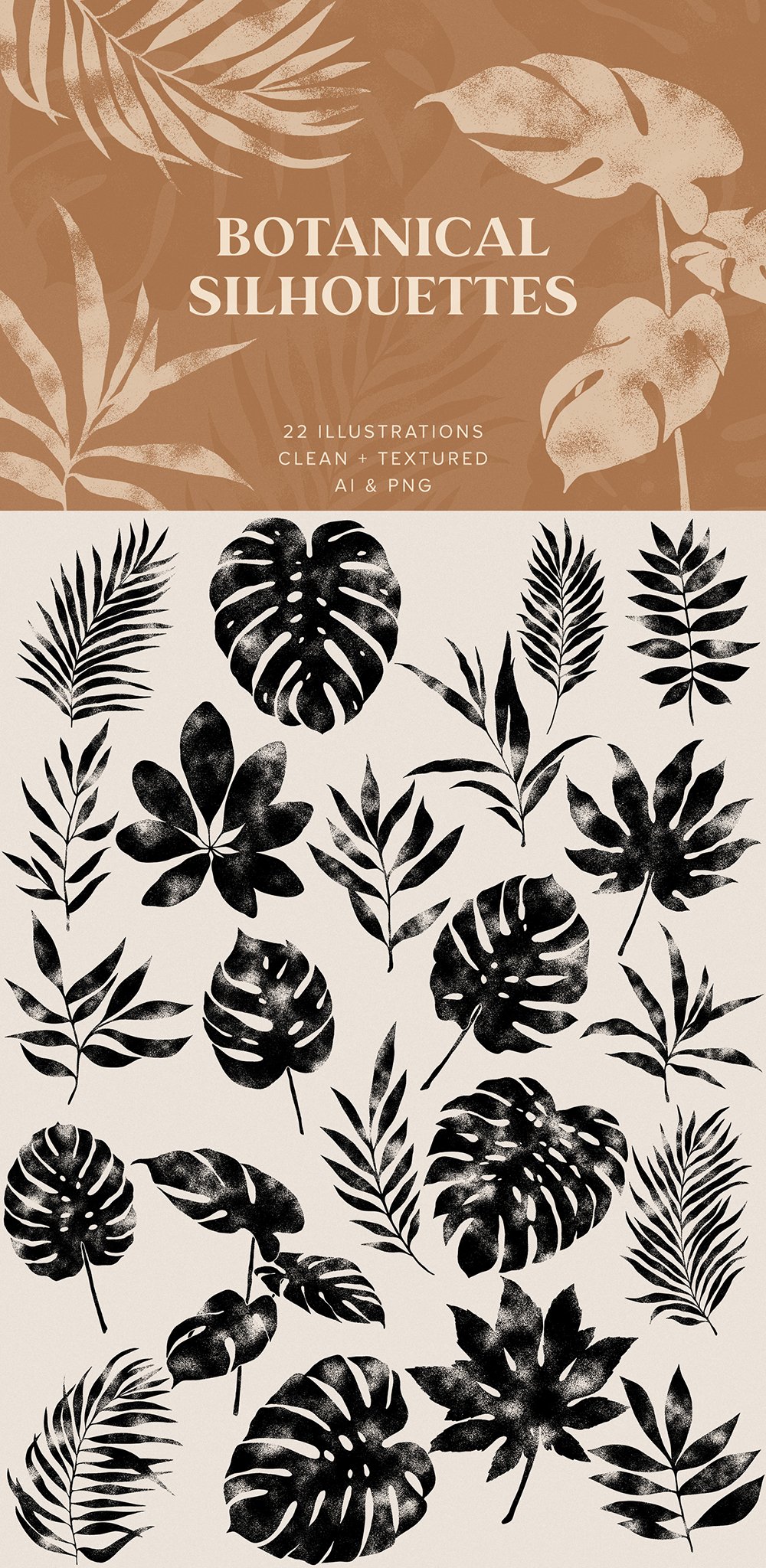 Hand-Drawn Botanical Silhouette Illustrations