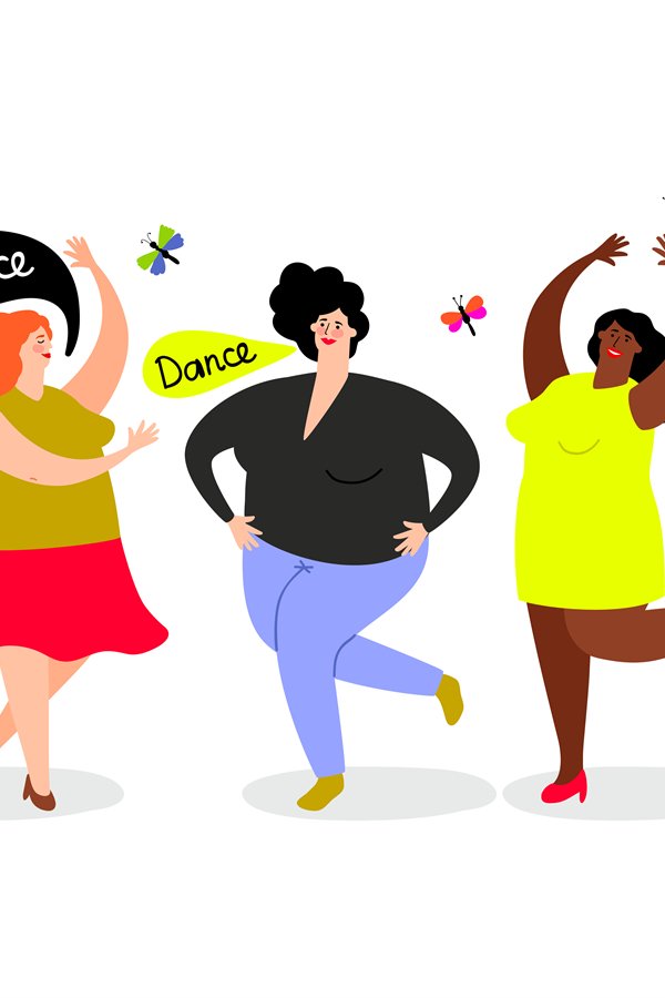 Funny dancing women set