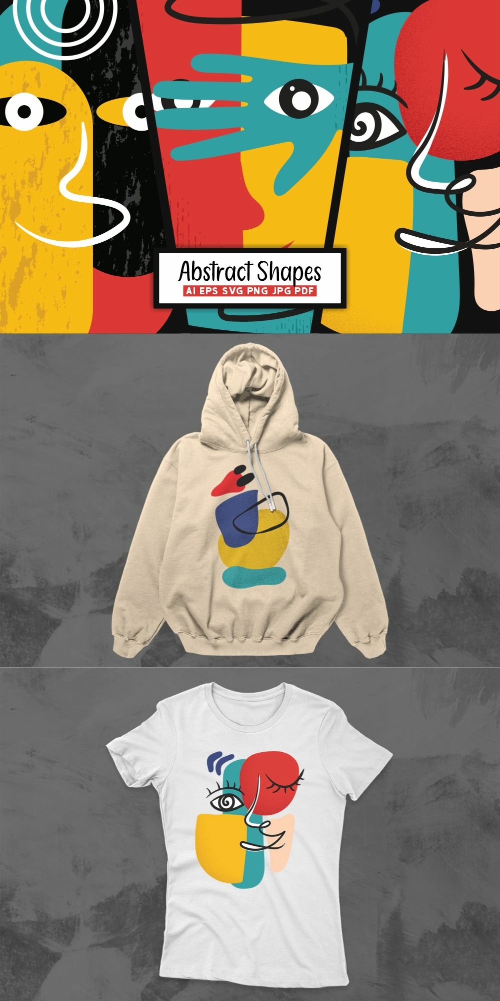 Abstract Shapes Graphic T shirt Designs Bundle