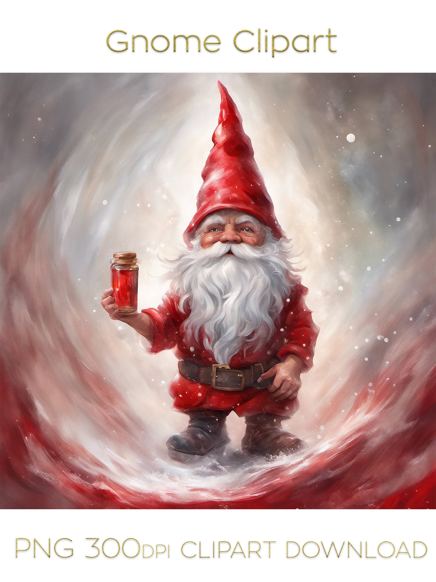 Gnome Clipart Watercolor Christmas gnomes PNG JPEG (2796980)