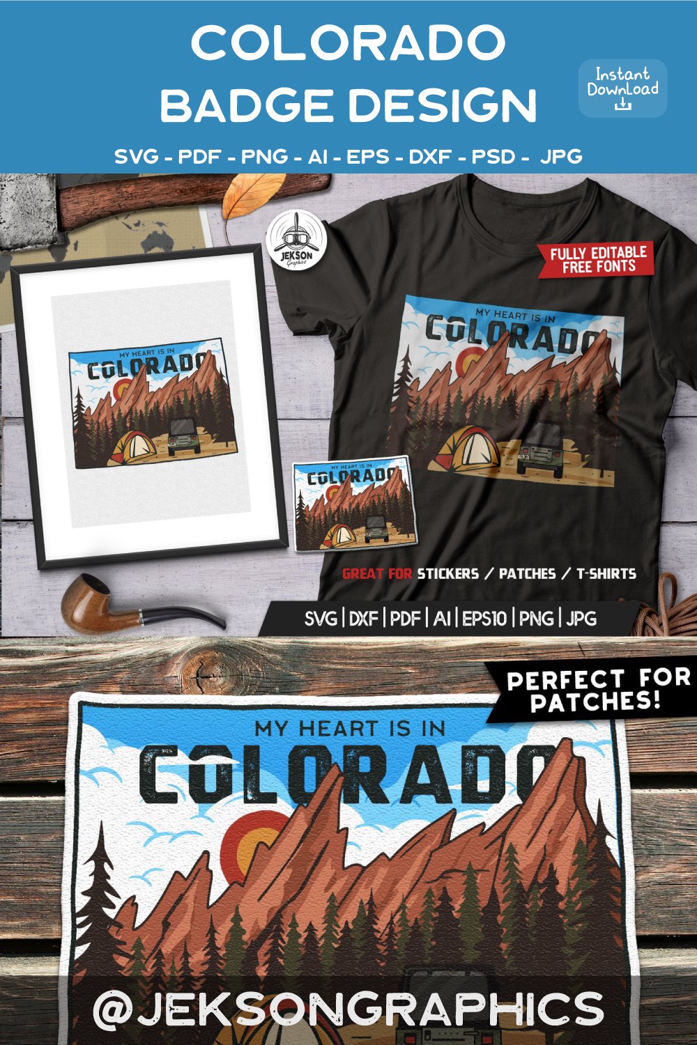 Colorado State Badge / Vintage US T-Shirt American SVG Cut