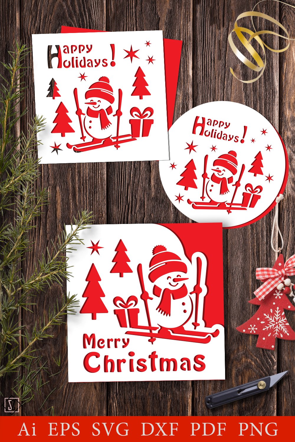 Christmas card covers. Cut file