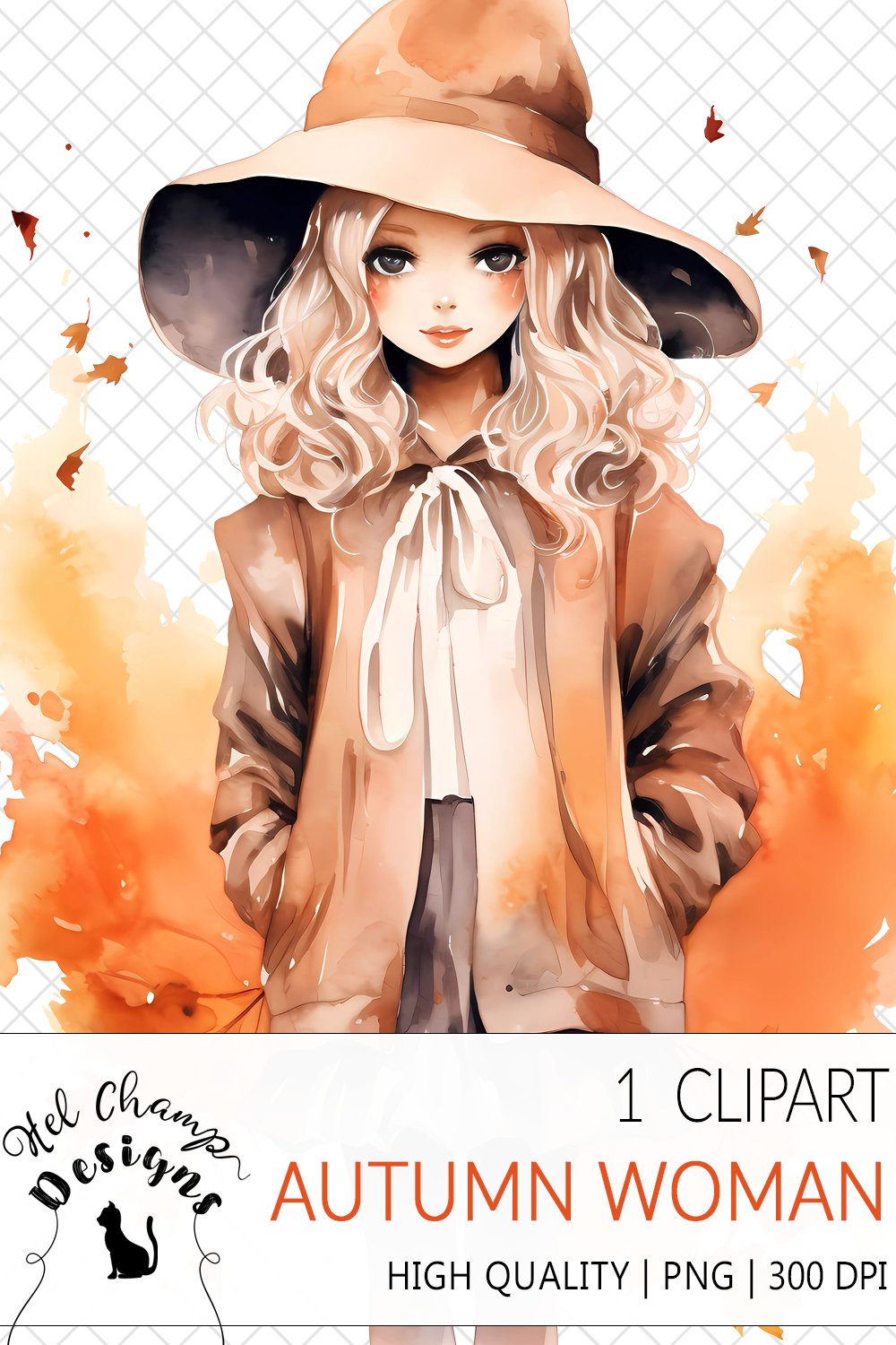 Autmun fashion woman transparent clipart