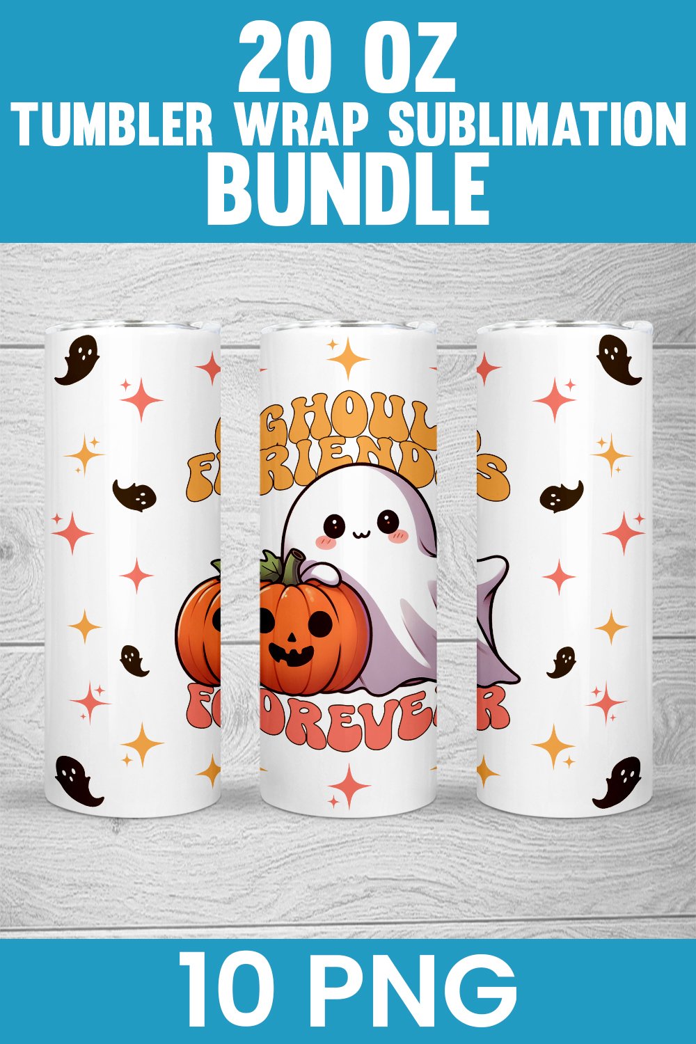 Spooky Halloween Ghost 20oz Tumbler Wrap Sublimation Bundle