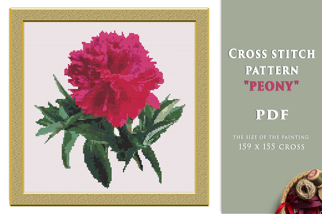 Cross stitch pattern "Peony".