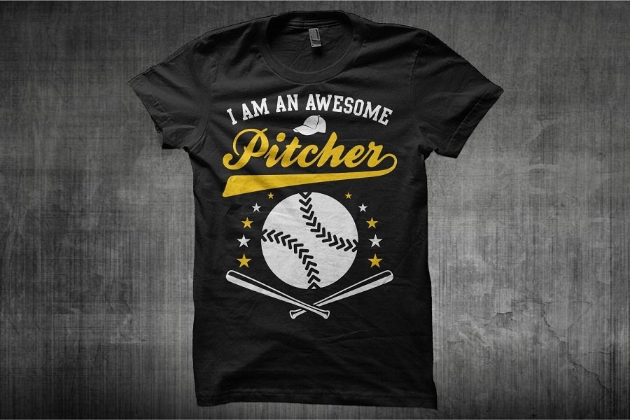 I Am An Awesome Pitcher - Sport Illustration Design