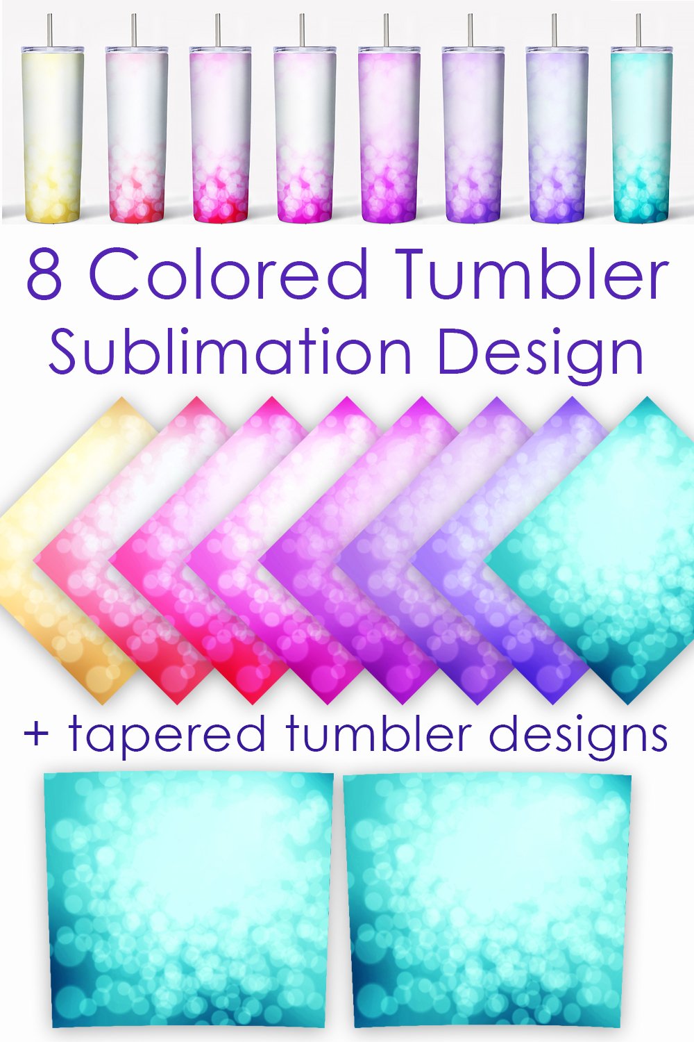 Tumbler Sublimation, Colored Design Tumbler 20oz