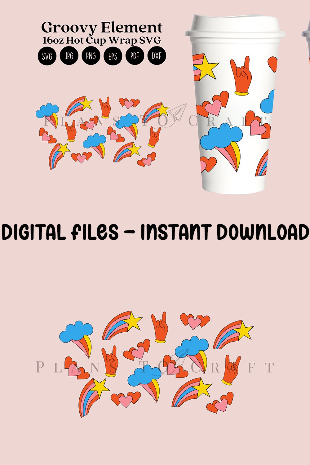 groovy element starbucks 16oz hot cup wrap