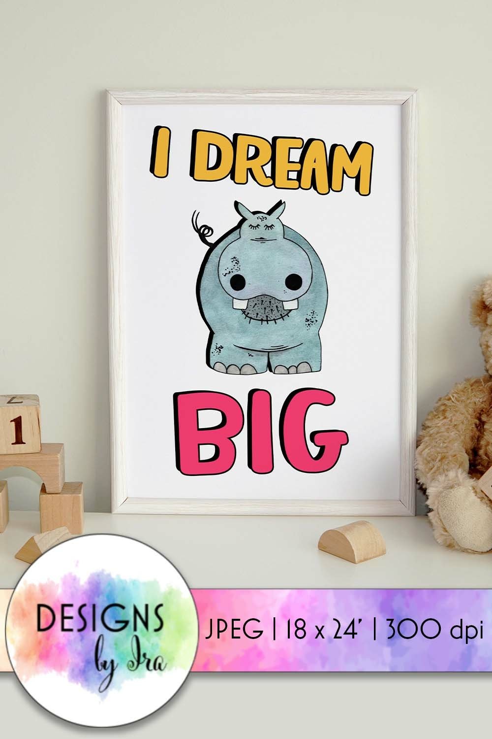Nursery Print, Positive Affirmation, I dream big