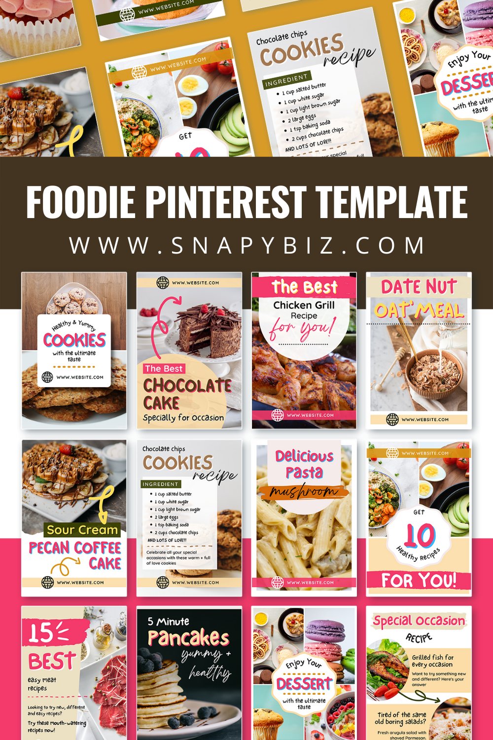 Food Blogger Template | Food Pinterest | Canva Food