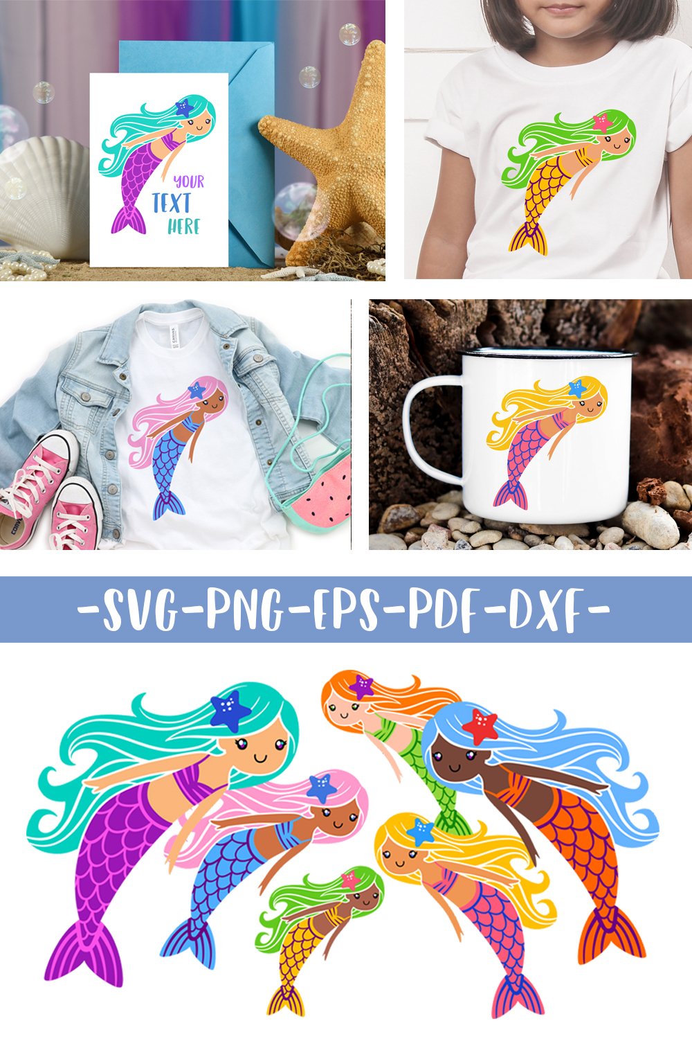 Mermaid svg Mermaids bundle Sublimation designs Sea clipart
