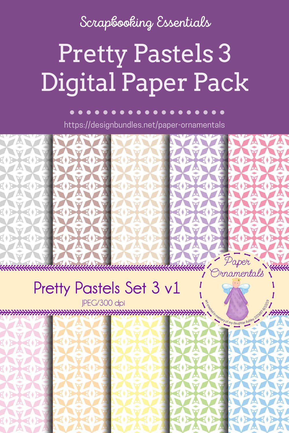 Pretty Pastels Set 3 v1, Digital Paper For Crafts