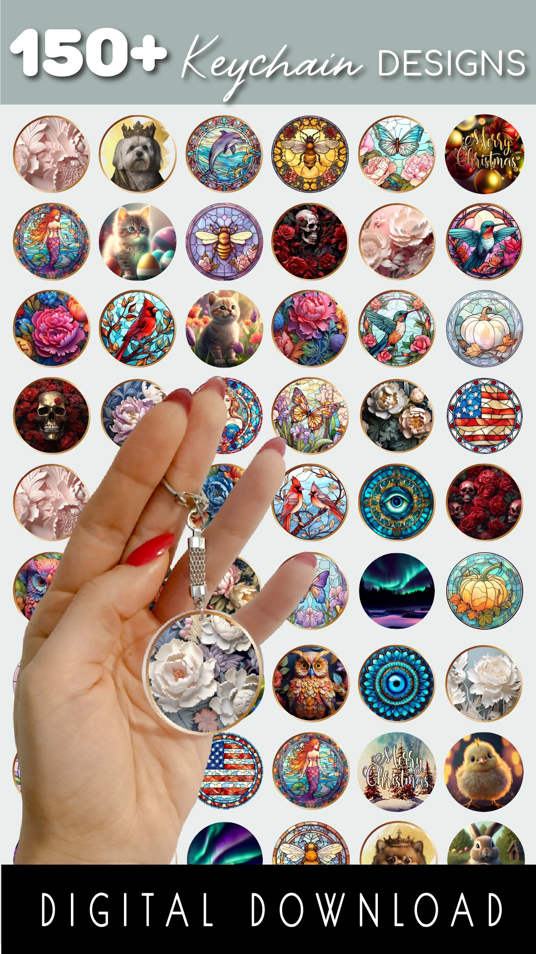 Mega Keychain Sublimation Bundle, Round Keychain Designs